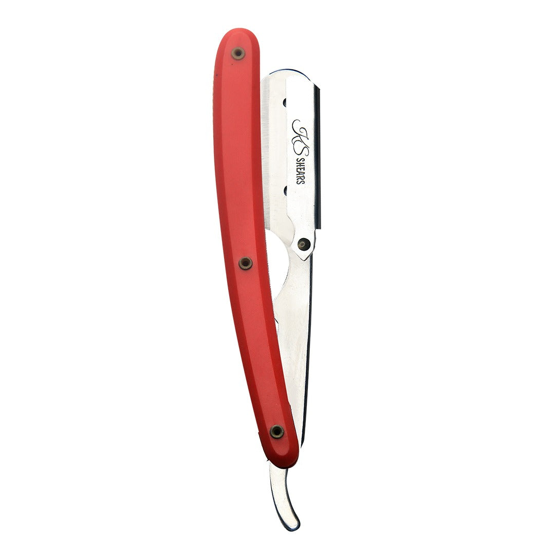 Professional Straight Edge Razor - Red Plastic Handle - Best For Barbe ...